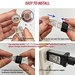 Purtuemy Christmas Lights Outdoor, Meteor Shower Lights 12 inch 8 Tubes LED Snow Falling Lights Icicle Cascading String Lights for Christmas Decoration Tree Garden Wedding Party Holiday, White