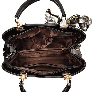 Mn&Sue Ladies Top Handle Satchel 3D Flower Women Elegant Handbags Pu Leather Crossbody Tote Purse (#1 Beige)