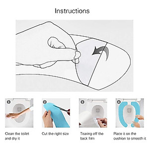 4 Pairs of Soft and Warm Toilet Seat Cover, Can Clean and Reuse Toilet Pads, Suitable for Toilet Rings of Different Shapes, Portable and Easy Installation