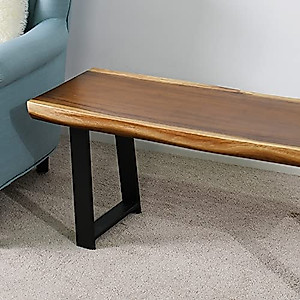 Warmaxx Wood Bench Rectangle Solid Wooden Entryway Stools 39"x13"x18"H Living Room End Table Rustic Live Edge Coffee Table Side Table Bedroom Bathroom Patio Outdoor Garden Foot Stool