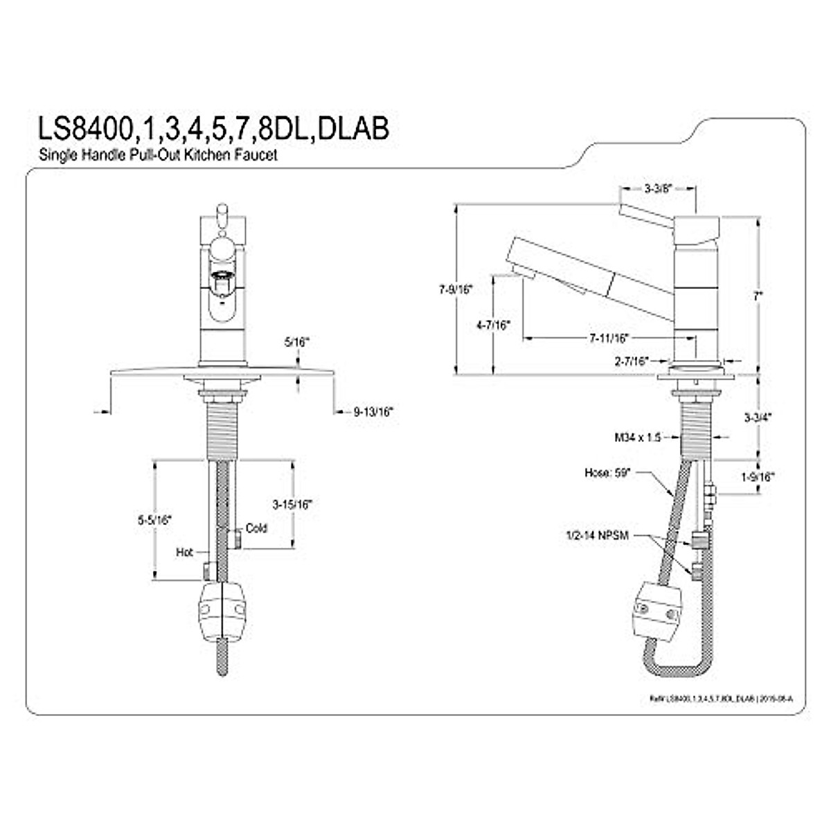 Kingston Brass LS8403DL Concord Pull-Out Sprayer Kitchen Faucet, Brushed Brass