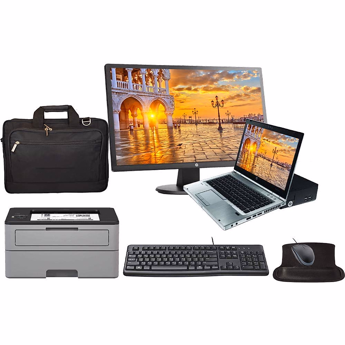 HP Elite 8460p All in One with 24 Inch Monitor, Docking, Keyboard, Intel i5 2.5GHz, 16GB, 1TB SSD, Win 10 Pro, Office 365 (Renewed)