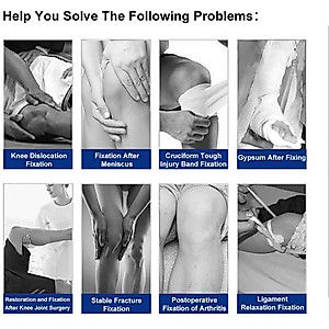 PHASFBJ Knee Joint Fixation, Adjustable Hinged Knee Joint Brace Knee Orthosis Support Knee Joint Stabilizer For Arthritis Joint Pain Meniscus Tear Knee Injury Recovery Fracture Splint,Right,M