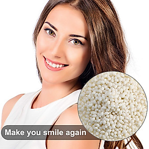 100g Tooth Solid Gel Temporary Repair Kit Moldable Thermal Fitting Bead Teeth Pellet Adhesive Fake Teeth for Halloween Scary Themed Party Makeup Filling Fix the Missing Broken Tooth