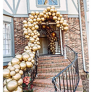 Gold Metallic Chrome Latex Balloons - 62Pack 12 inch Round Helium Balloons for Birthday Wedding Graduation Baby Shower Party Decorations