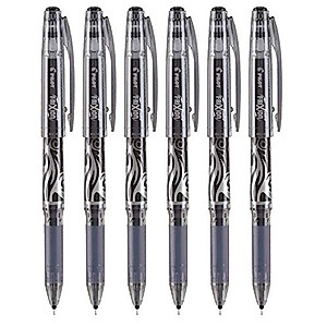 Pilot FriXion Point Gel Stick Pen, Extra Fine Point, Erasable, 0.5mm, Black Ink, 6 Count