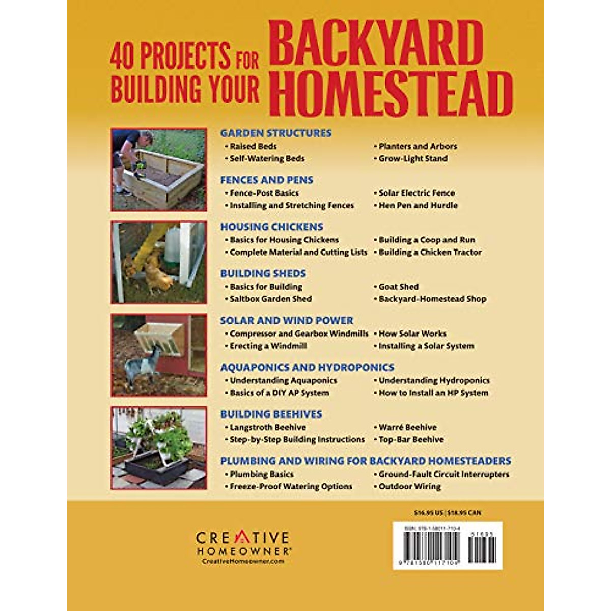 40 Projects for Building Your Backyard Homestead: A Hands-on, Step-by-Step Sustainable-Living Guide (Creative Homeowner) Fences, Chicken Coops, Sheds, Gardening, and More for Becoming Self-Sufficient