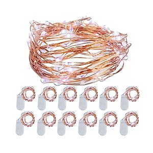 12X 20 LED CW String Battery Operated Copperr String Wire Fairy Lights Xmas Party