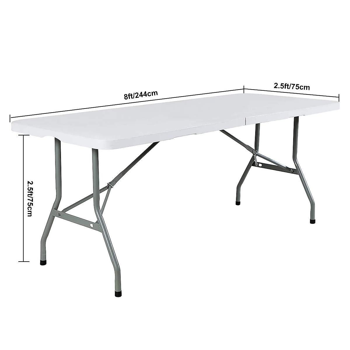 FORLIFE Spandex Table Covers 8ft，Fitted Tablecloth for 8ft Rectangular Tables, Stretch Patio Table Covers, Universal Spandex Table Cover for Wedding, Banquet, Party (8ft, Black)