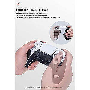 HOTLINEGAMES Hotline Games Controller Grip for PS5 Controller Grips Tape Playstation 5 DualSense Controllers Skin (Handle Grips+Buttons+Triggers (20PCS), Black)