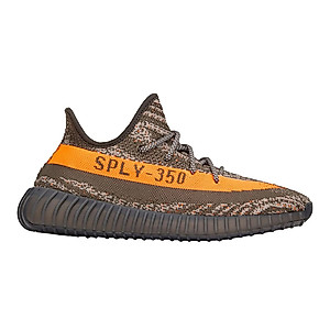 adidas Men's Yeezy Boost 350 V2 Sneakers, Carbon Beluga/Steeple Gray/Solar Red, 10 M US