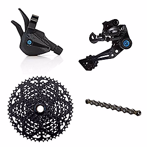 Box Three 1x9 Prime 9 Wide Range (11-46T) Multi-Shift Cycling Groupset Mountain Bike - Matte Black, 9 Speed 1x Drivetrain with Shifter, Derailleur, Freehub Cassette, Chain Components