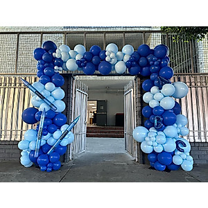 Blue Balloons Arch Kit, ADOINBY 139Pcs Macaron Blue Royal Blue Balloon Garland kit, 18 12 10 5 Inch Different Size Balloons for Baby Shower Graduation Boys Birthday Ocean Themed Party Decorations