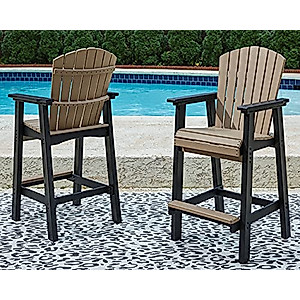Signature Design by Ashley Fairen Trail 30" Outdoor Barstool, 2 Count, Black & Brown