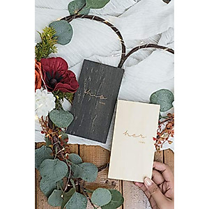 Ling's Moment Handcrafted Vow Books Wedding Vows Book His and Her Rustic Wood Vow Book Set of 2,Vow Renewal Notebook Booklet Journal Keepsake