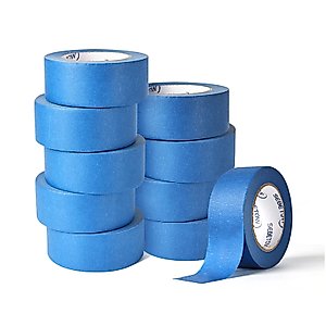 SEBETOW 10 Rolls Painters Tape 2 inch Bulk Painter Tape Blue Wide Roll, Blue Masking Tape, 2 Inches x 55 Yards for General Purpose Wall Painting, Home Improvement