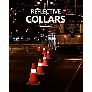 BATTIFE 6Pack 18inch Traffic Safety Cones with Reflective Collars, PVC Orange Construction Cone for Home Road Driveway Parking