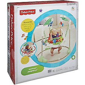 Fisher-Price Baby Bouncer Rainforest Jumperoo Activity Center with Music Lights Sounds and Developmental Toys
