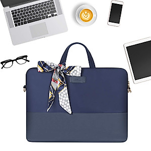 Kamlui Laptop Bag 13.3 Inch - for Women Waterproof Laptop Sleeves Shoulder Messenger Computer Tote Case,for MacBook Air Pro HP Dell (Blue)