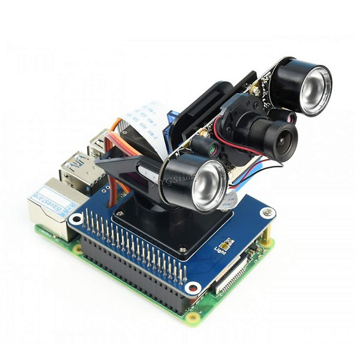 2-DOF Pan-Tilt HAT Onboard PCA9685 PWM Chip TSL25911FN Light Sensor Control Camera Movement Sense Light Intensity Via I2C Interface for Raspberry Pi 4 3 2 Model B+ B Zero W WH Jetson Nano @XYGStudy