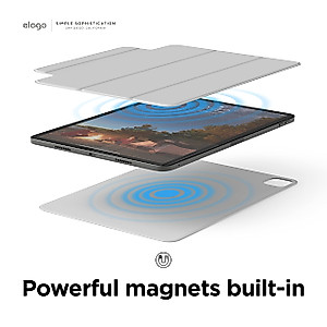 elago Case for iPad Pro 11 inch 4th, 3rd, 2nd Generation - iPad Case with Magnetic Attachment to Metal Materials, Compatible with Apple iPad Pencil and elago’s Pencil case (Light Grey)