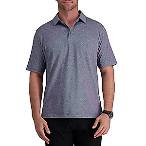 Haggar Men's Short Sleeve Stretch Polo, Medium Grey