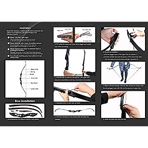 Toparchery Archery 56" Takedown Hunting 50lbs Recurve Bow Metal Riser Right Hand Black Longbow