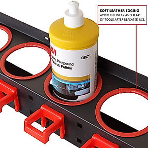 Ulable Spray Bottle Holder, Spray Bottle Holder Wall Mount Hanging Spray Bottle Rack, Spray Bottle Hanger with 4 White Adhesive Hooks, Multifunctional Spray Bottle Rack Car Shop Accessory Display