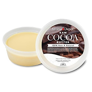 Aroma Depot 8 oz Raw Cocoa Butter Unrefined 100% Natural Pure Great for Skin, Body, Hair Care. DYI Body Butter, Lotions, Creams Reduces Fine Lines, Wrinkles, used for eczema psoriasis