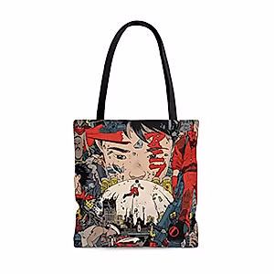 aki-ra Aesthetic manga Tote Bag for Women and Men Beach Bag Shopping Bags School Shoulder Bag Reusable Grocery Bags