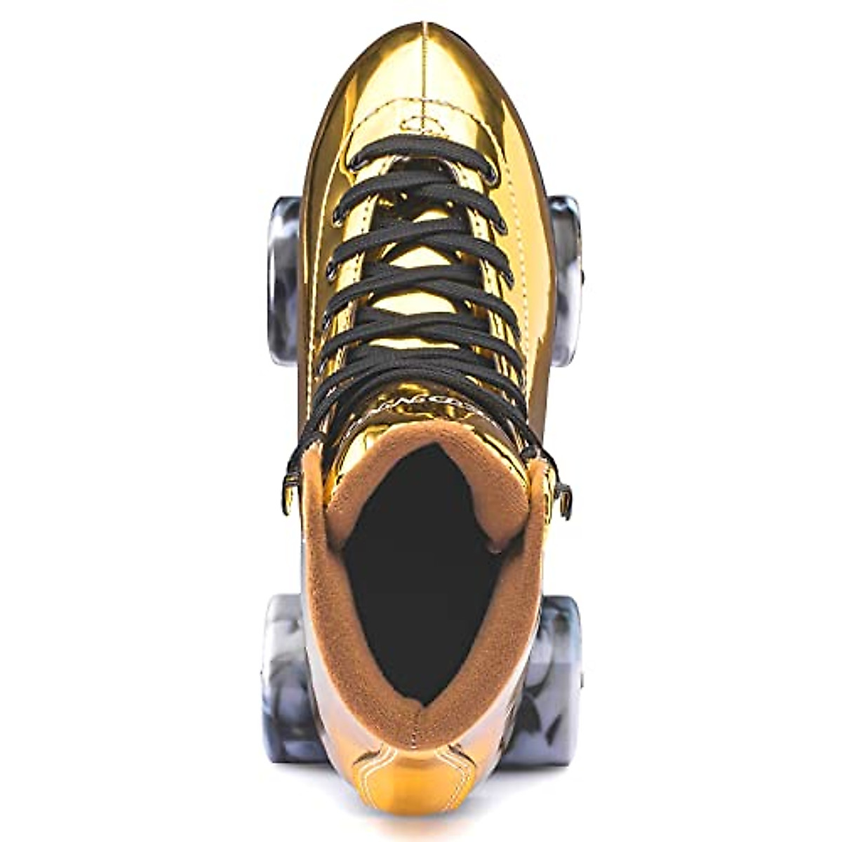 TOEDNNQI Roller Skates for Women Youth Adult Classic High Top Quad Skate Shoes for Outdoor & Indoor Gold 7