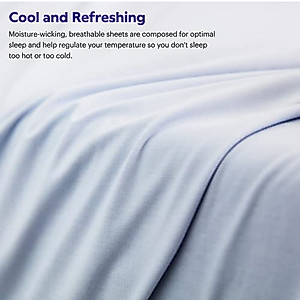 Purple SoftStretch Pillowcase Set, Standard Size, Bamboo Blend, Moisture-Wicking, Silky Smooth, Stormy Grey, Dark Grey, Fits Purple Pillows & More