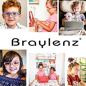 Braylenz Blue Light Glasses for Kids Boys Girls,TR90 Frame,UV Protection,Age 3-10 ，blue Screen Kids Glasses for Computer,Reading