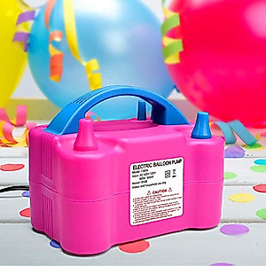 Electric Air Balloon Pump, Portable Dual Nozzle Electric Blower Inflator for Decoration, Party, Sport,Gifts:2 Tying Tools
