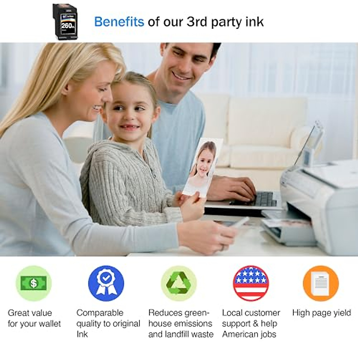 Cartlee Remanufactured Ink Cartridge Replacement for Canon 260 Black Ink Cartridge 260XL for Canon TS6400 Ink Cartridge for Canon TS6420 Ink Cartridge PG-260 Pixma TS5320 TS5300