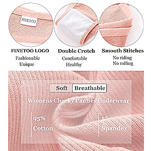 FINETOO 6 Pack Womens Cotton Underwear Sexy V-Waist Bikini Panties Ladies Brazilian Hipster Cheeky S-XL