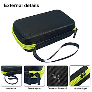 INVODA Hard Case Applicable to Microtouch SOLO Body Trimmer Men Hybrid Electric Shaver Case EVA Waterproof Travel Protective Box One Blade Shaver Carrying Case (Green)