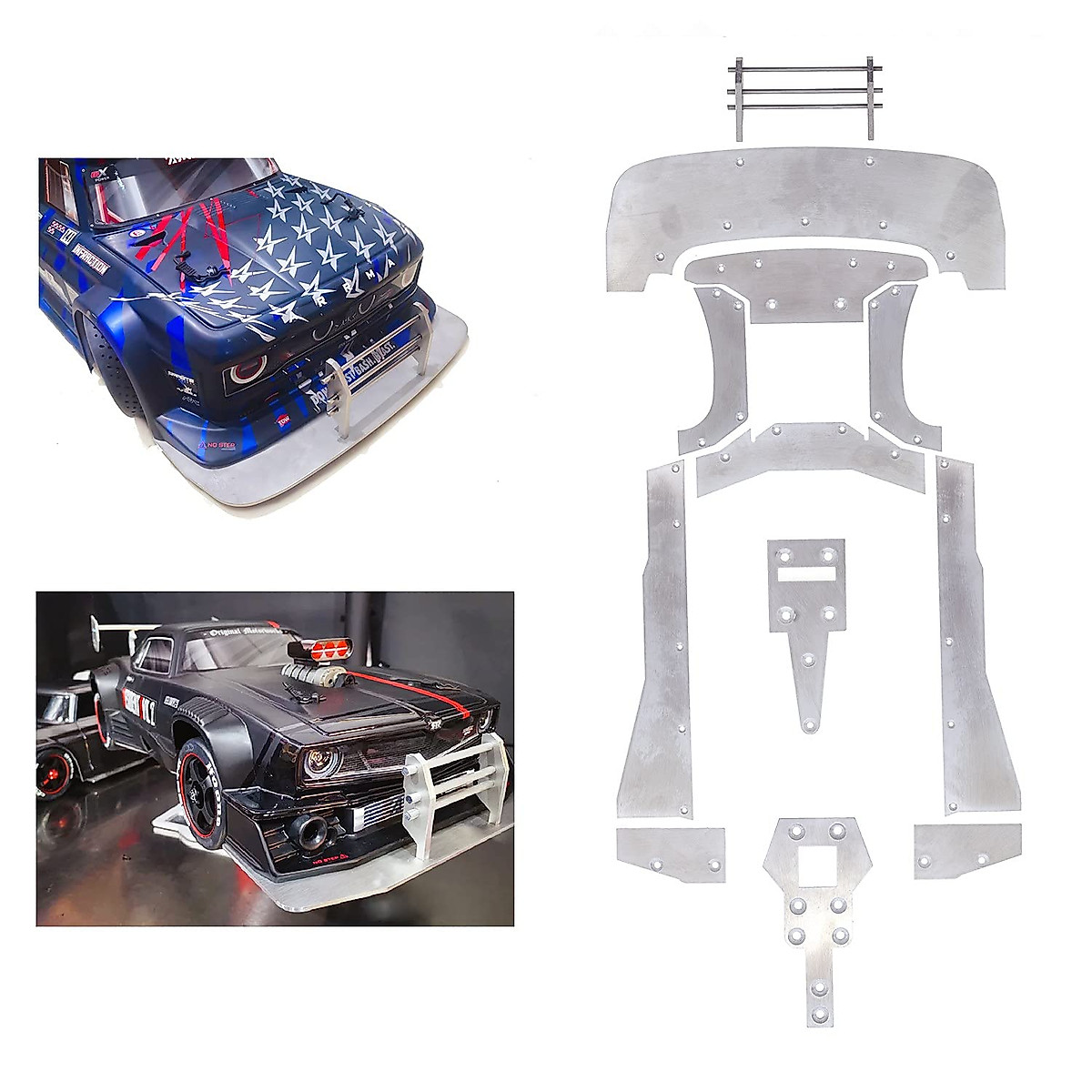 ARRMA 1/7 Cross-Border Firebird F1 Modified Parts Aluminum Alloy Armor Full Set of Protection