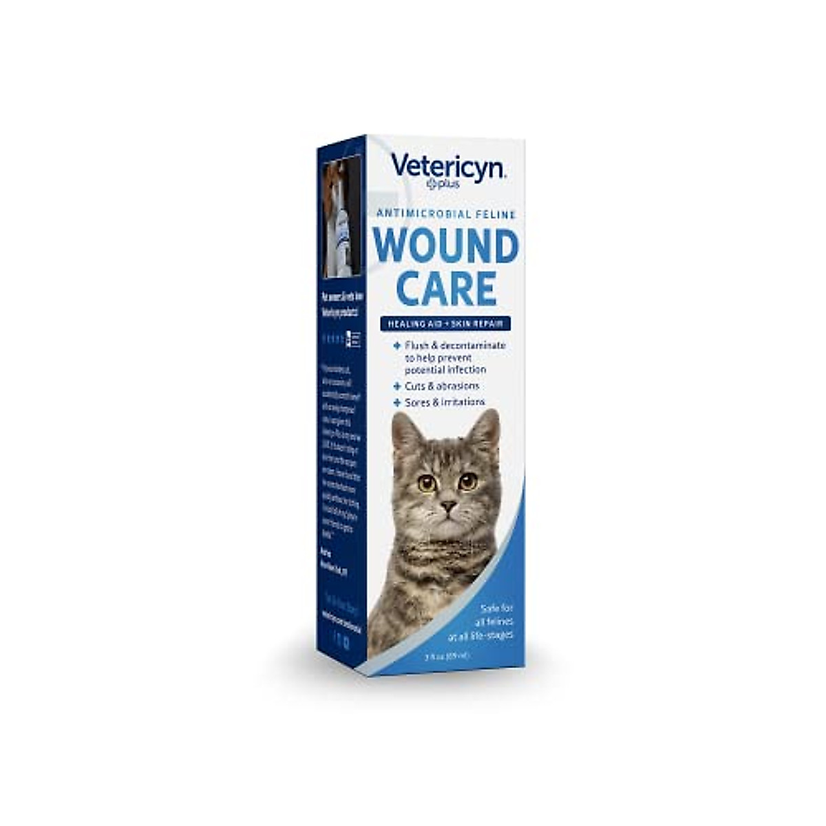 Vetericyn Plus Cat Wound Care Spray | Feline Healing Aid and Skin Repair for Wounds, Sores, and Abrasions, Provides Itch Relief for Cats Irritated Skin. 3 ounces