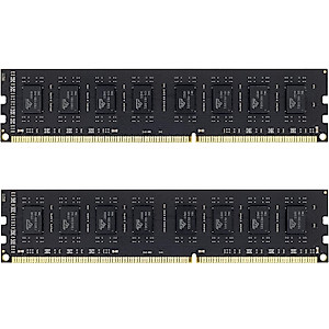 Timetec 16GB KIT(2x8GB) DDR3 / DDR3L 1333MHz PC3-10600 Non-ECC Unbuffered 1.5V / 1.35V CL9 2Rx8 Dual Rank 240 Pin UDIMM PC Desktop Computer Memory RAM Module Upgrade (16GB KIT(2x8GB))