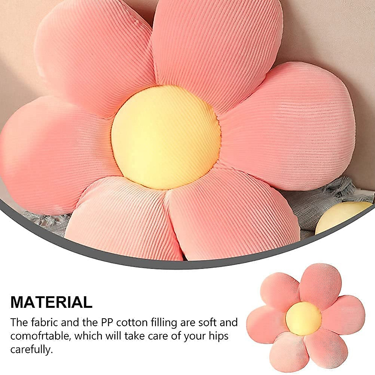 Tykoo Cute Flower Cushion Pillow Sofa Cushion Throw Pillow Indie Room Decor for Teans Tweens Girls Lovely Plush Stuffed Toy for Kids Reading Nook Watching TV Bed Room (Pink Petals,40cm)