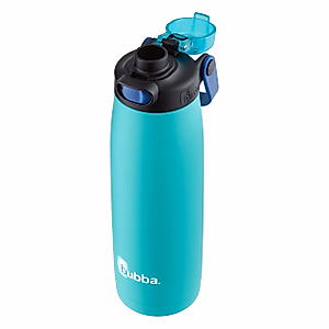 Bubba Radiant Stainless Steel Water Bottle with Push-Button Chug Lid 24oz., Island Teal Rubberized