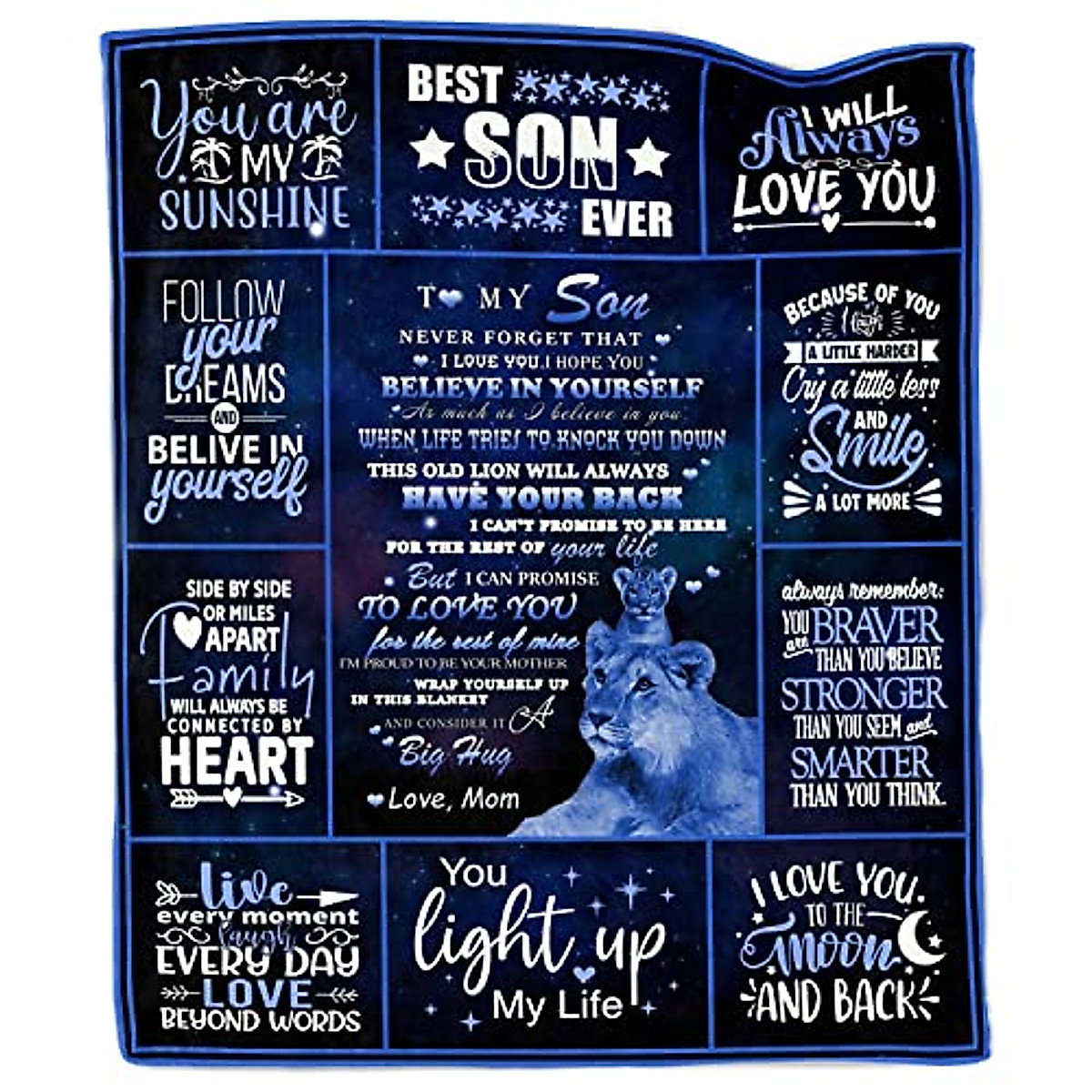 Dulkjio Gifts for Son from Mom, to My Son Blanket from Mom, Son Gifts from Mom, Birthday Gifts for Son, Son Graduation Gift Ideas, Son Birthday Gifts Soft Flannel Throw Blanket 50"X60"