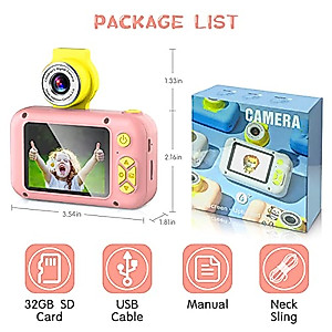 Kid Camera,ARNSSIEN Camera for Kid,2.4in IPS Screen Digital Camera,180°Flip Len Student Camera,Children Selfie Camera with Playback Game,Christmas/Birthday Gift for 4 5 6 7 8 9 10 11 Year Old Girl Boy