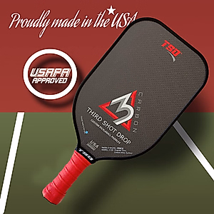 Third Shot Drop Special Edition Series Pickleball Paddle | Triple Layer Carbon Fiber Diamond Weave Surface (Kratos Model H SE | Core: 16mm Polymer)