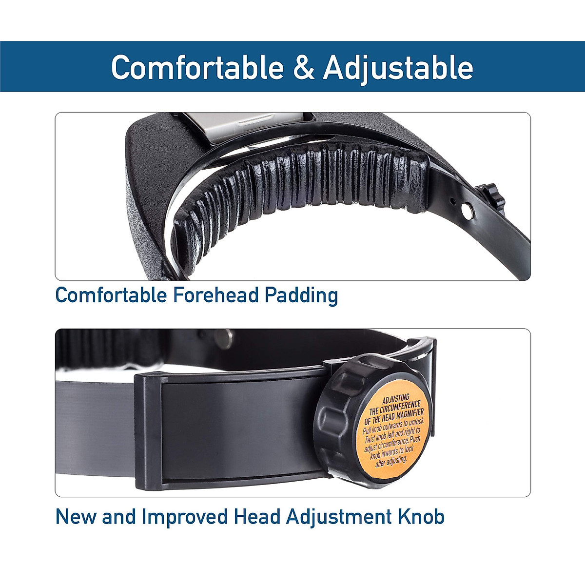 SE Illuminated Dual Lens Flip-In Head Magnifier, Head Magnifier, Tools for Repair & Precision Work, Adjustable Headlamp, 4.5X Loupe Magnifying, Black