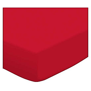 SheetWorld Fitted 100% Cotton Jersey Portable Mini Crib Sheet 24 x 38, Solid Red, Made in USA