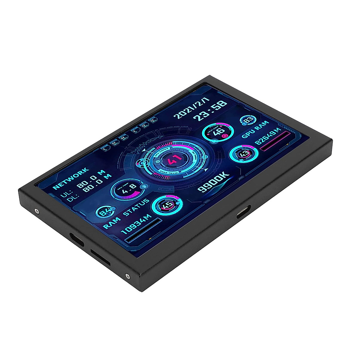 5in inch IPS USB Mini Screen AIDA64 PC CPU RAM HDD Data Monitor Computer Temperature Display Type-C Sub Screen, computer temp monitor pc temperature display mini display pc cpu data monitor mini