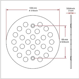 Bropury Round 4-1/4-Inch Screw-in Shower Strainer Drain Grate,Replacement Floor Ddrainer Cover with Screws,Bathtub Drain Strainers (Oil Rubbed Bronze)