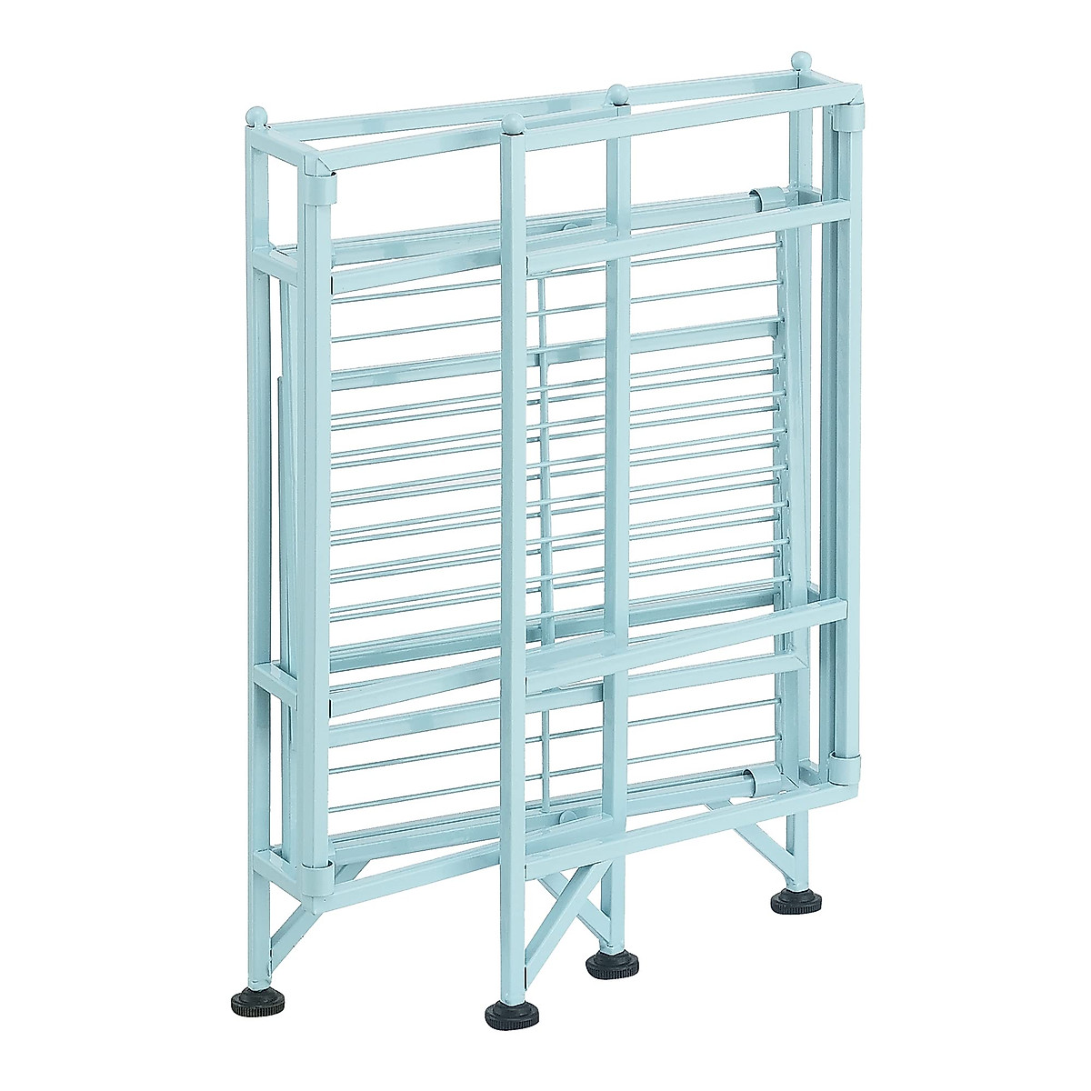 Convenience Concepts Xtra Storage 2 Tier Folding Metal Shelf, Sea Foam